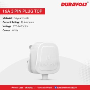 16A 3 Pin Plug Top – Duravolt