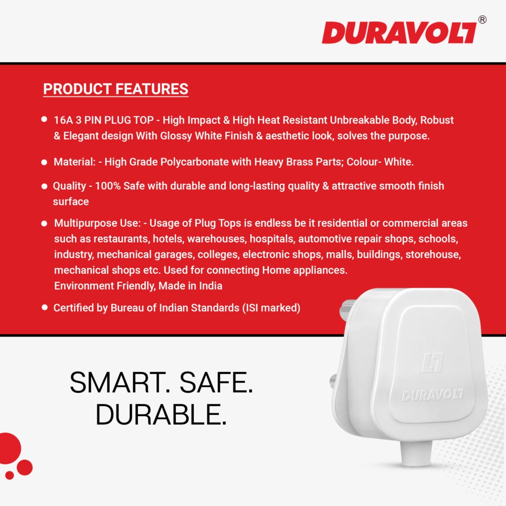 16A 3 Pin Plug Top – Duravolt