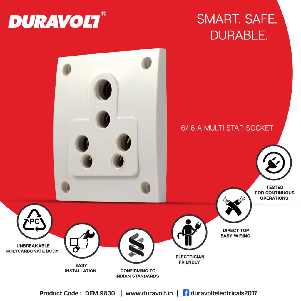 6/16A Multi Star Socket – Duravolt